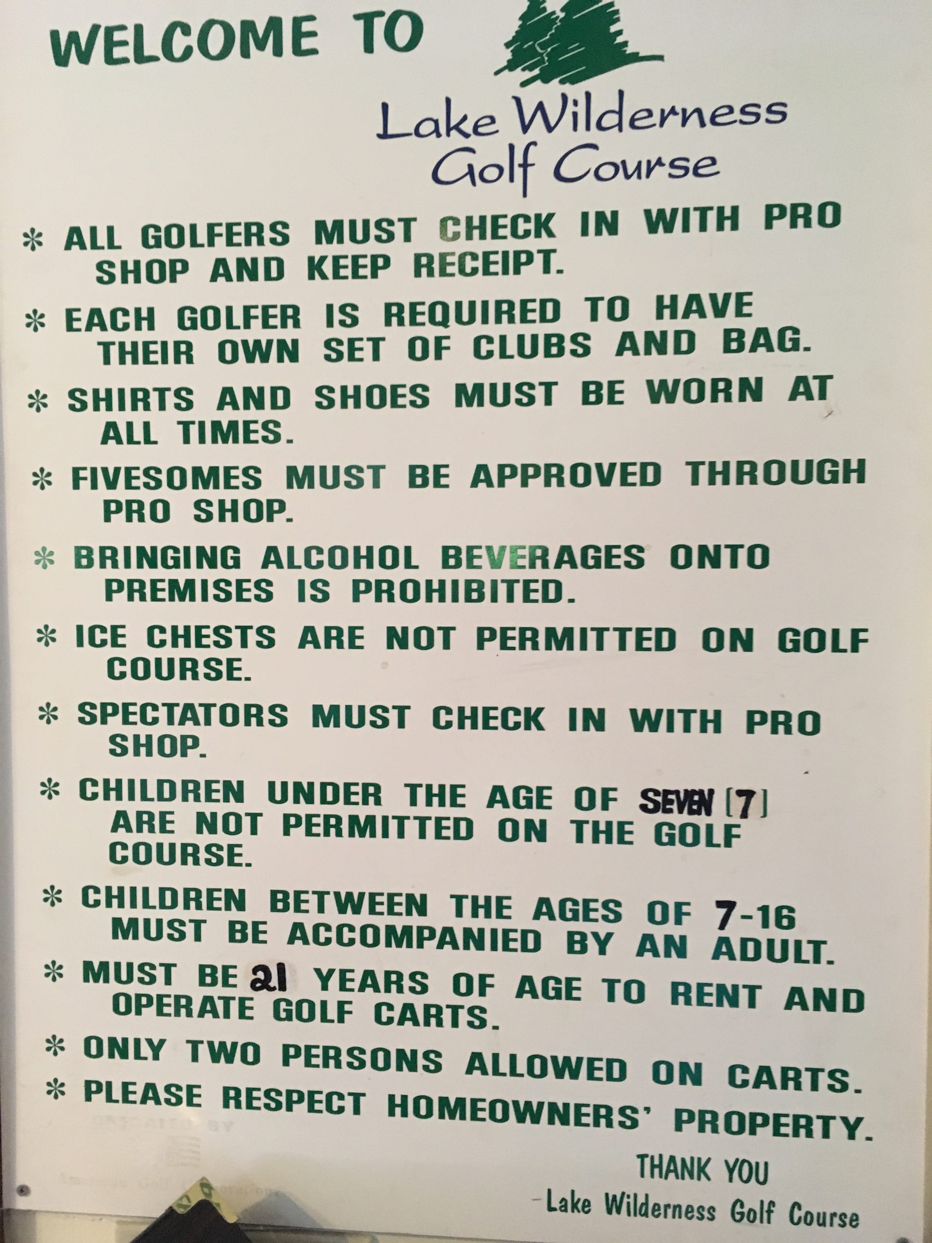 Golf course etiquette | Lake Wilderness HOA